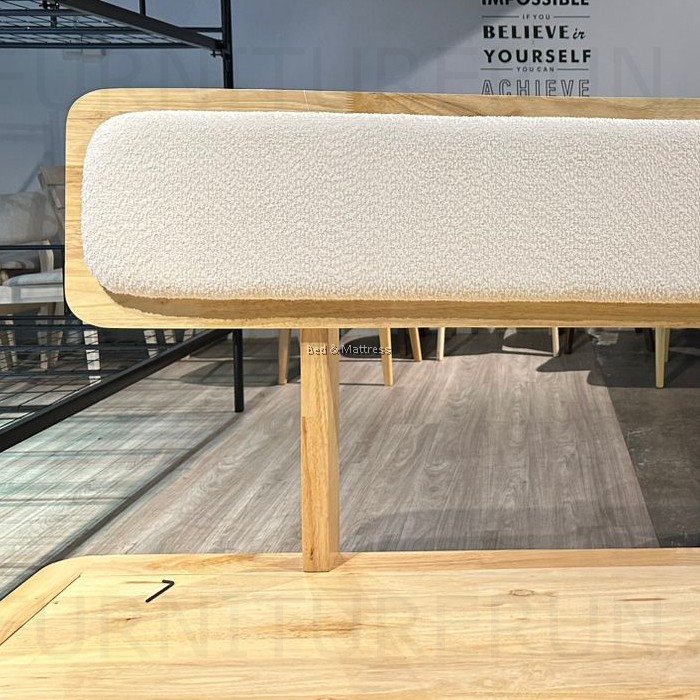 Moriko Wooden Bedframe with Cushion Headboard